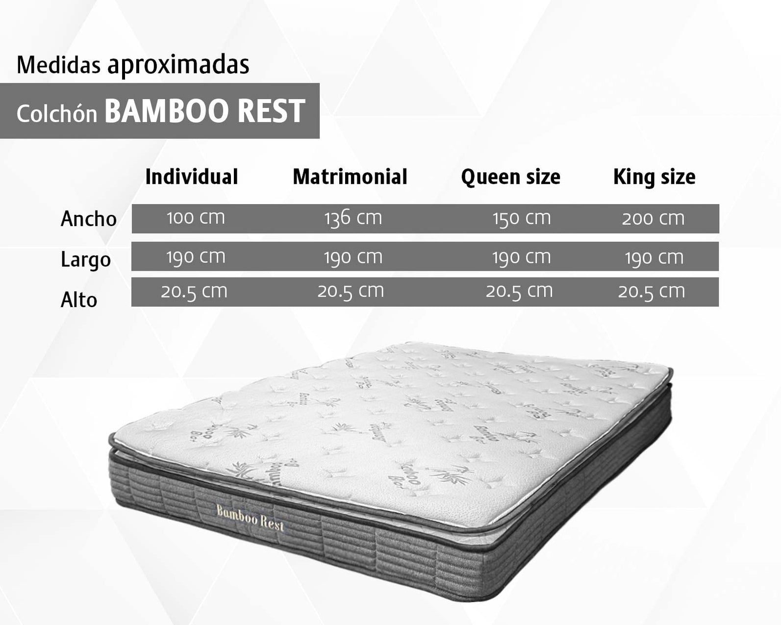 Colchón Bamboo Rest Memory Dream — Colchones Dormilón